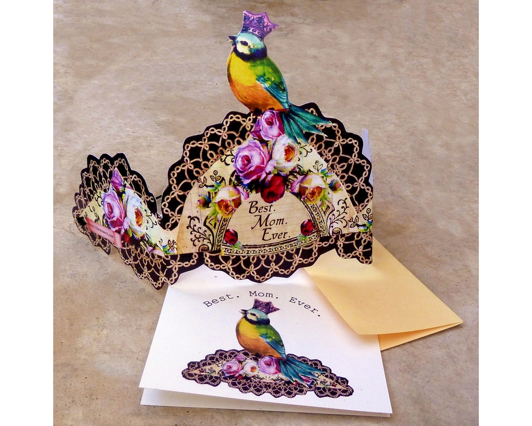 Songbird Tiara Card, Top Mom Ever, Vintage Style - Etsy