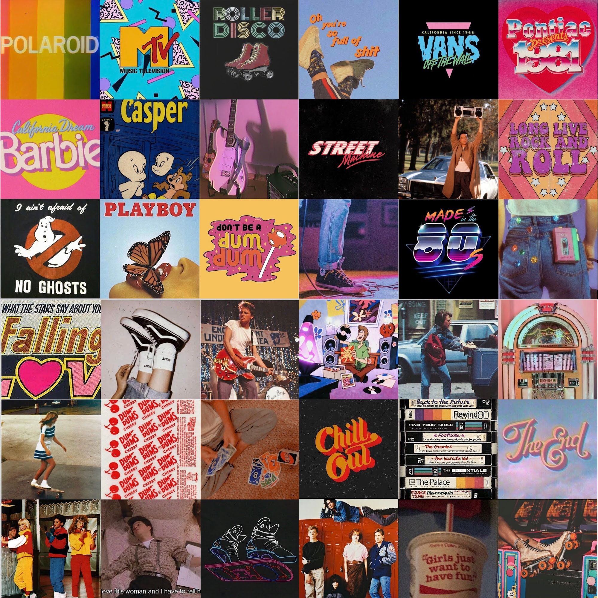 80s Wall Collage Kit 80s Mtv Trendy Aesthetic Retro - Etsy Finland