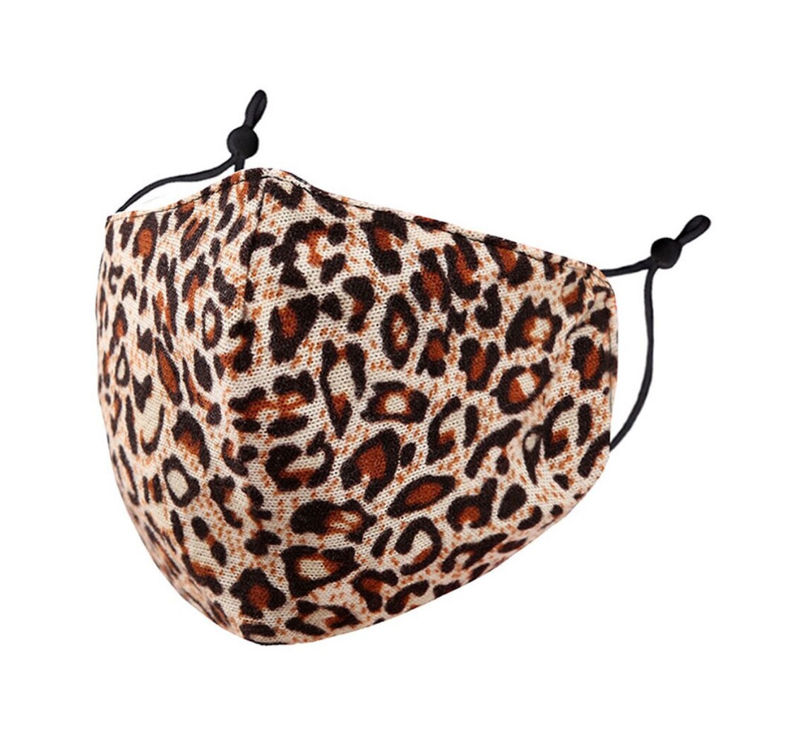 Leopard Print Face Mask 100% Cotton Reusable Washable Cotton - Etsy