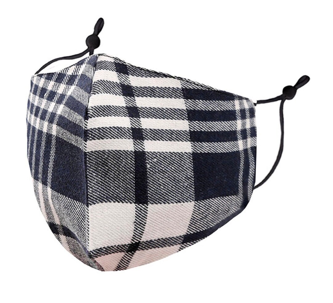Fall Winter Face Mask Plaid Face Mask Cotton Reusable - Etsy