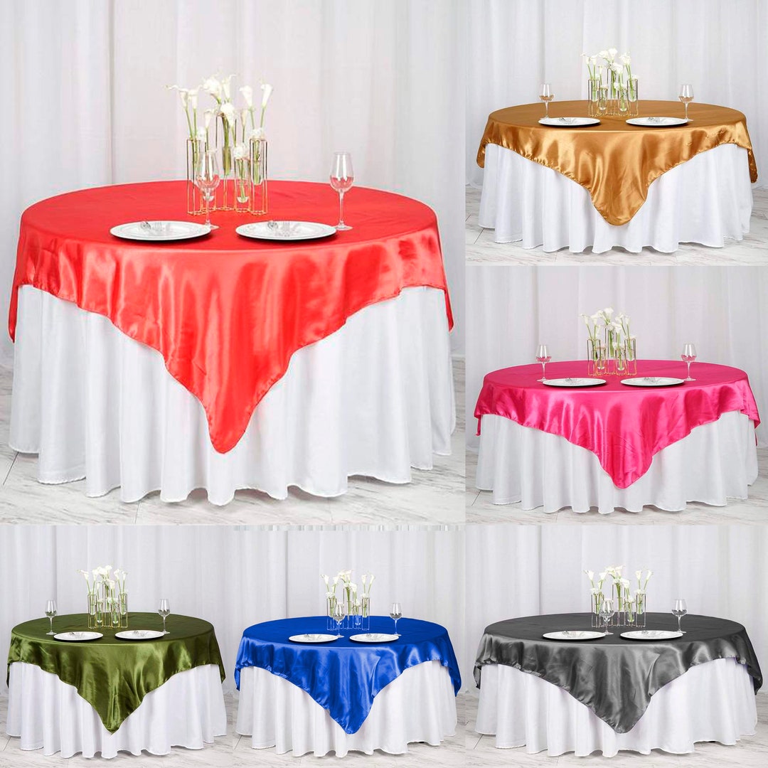 Home Decoration Satin Square Tablecloth Overlay Table Cloth Satin Table ...