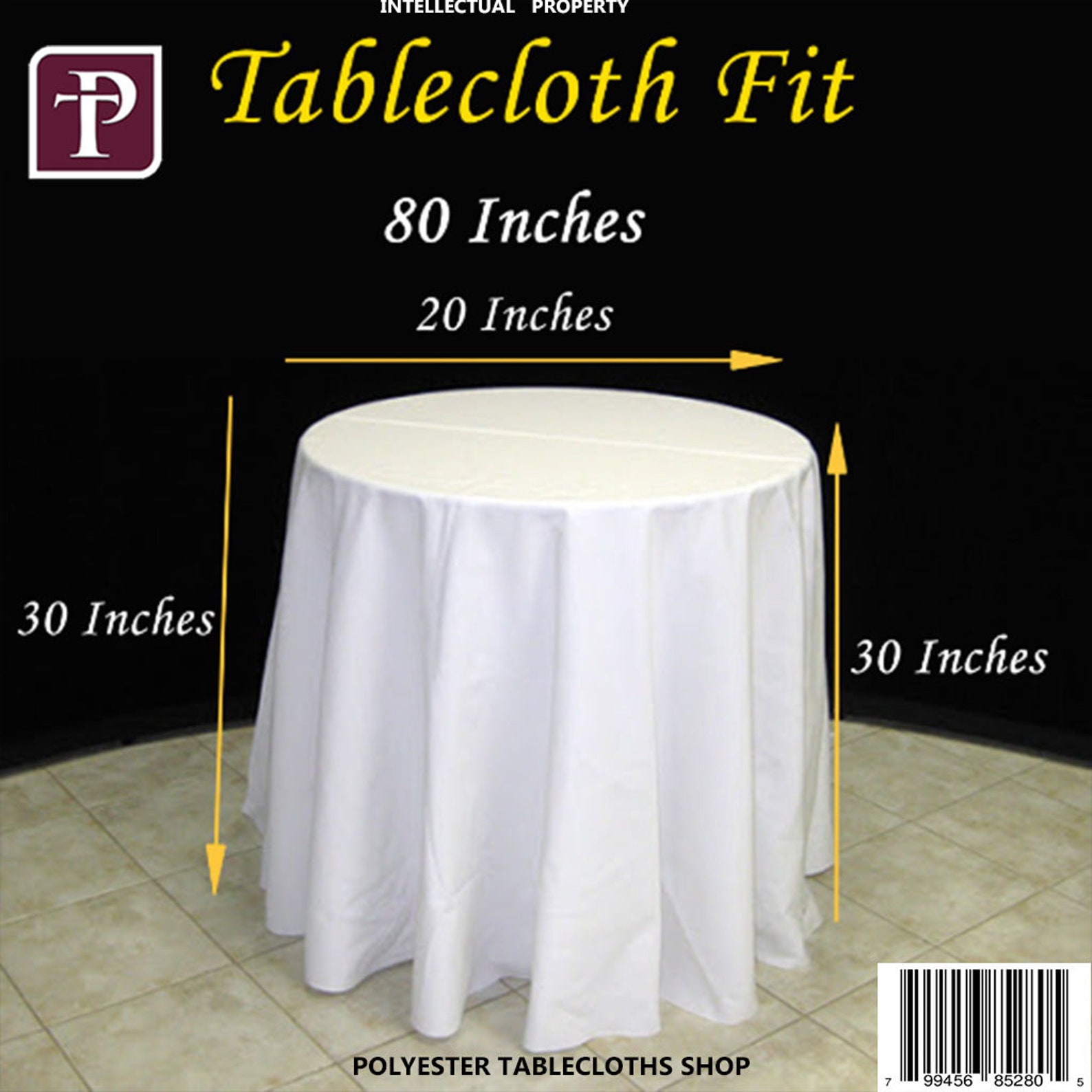 80" Round Polyester Tablecloth: Durable, Washable Wedding Table Linen ...