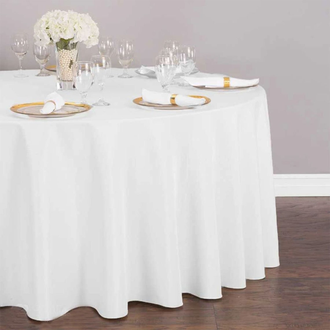 Home Decoration 108" Modern Home Decor Round Linen Tablecloth Natural ...