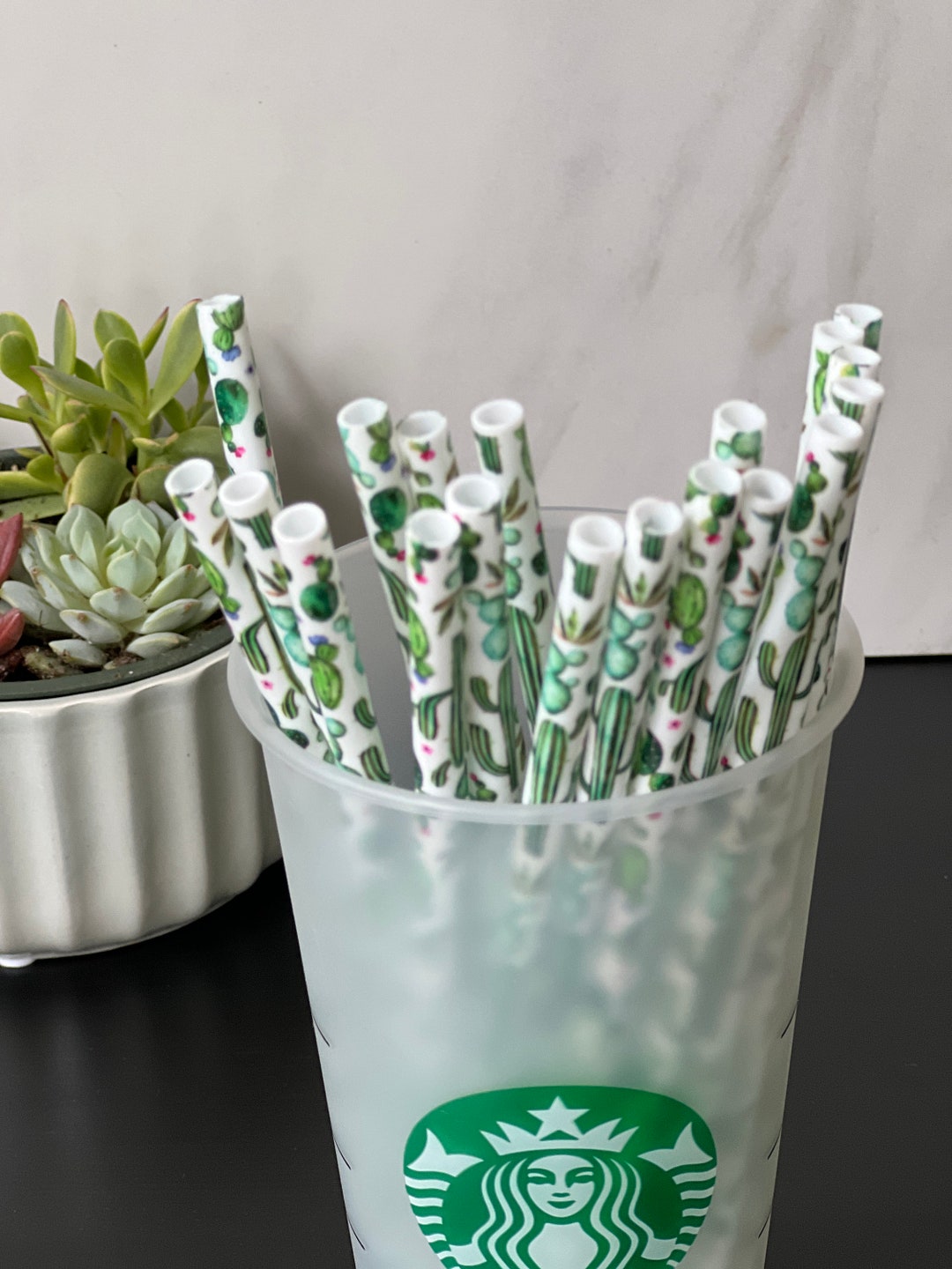 Cactus Straw for Starbucks Tumbler Desert Straw Succulent - Etsy