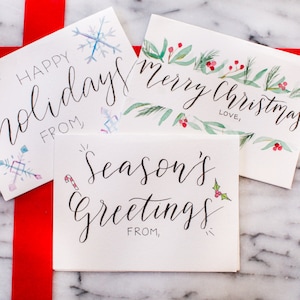 Elegant Holiday Bundle: Custom Watercolor Hand Lettered Christmas Card ...