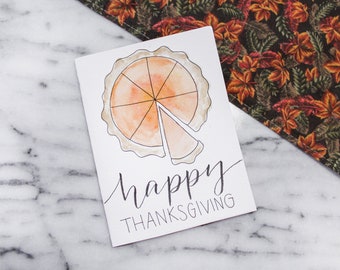 Happy Thanksgiving Greeting Card Pumpkin Pie Thanksgiving - Etsy