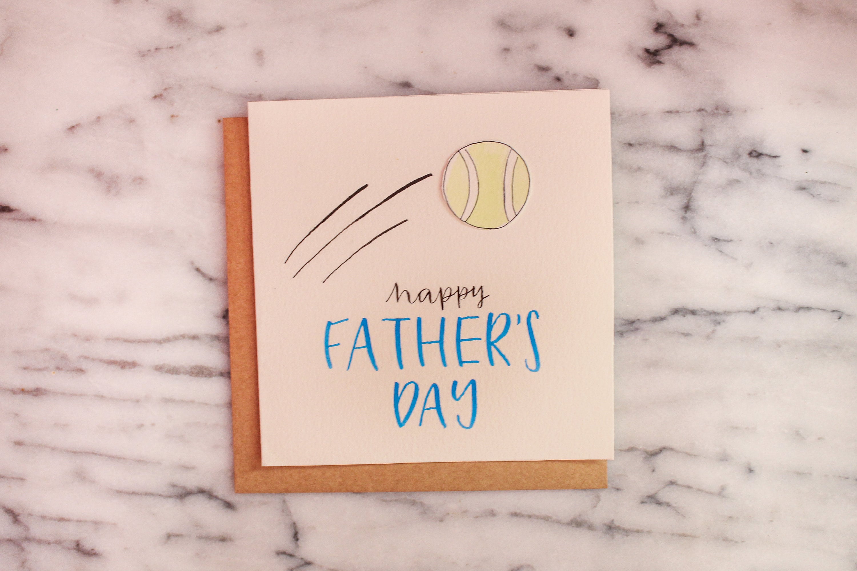 Custom Watercolor Hand Lettered Father's Day Card Sports Themed (soccer ...