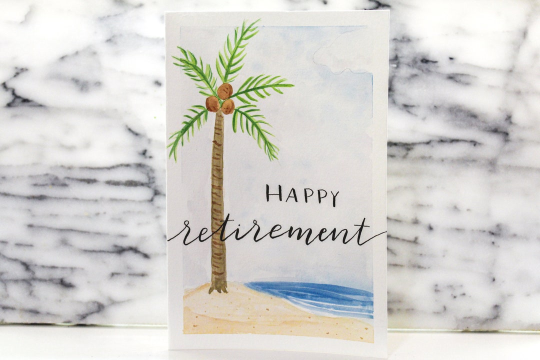 Happy Retirement Beach Themed Greeting Card - Etsy