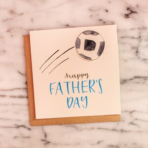 Custom Watercolor Hand Lettered Father's Day Card Sports Themed (soccer ...