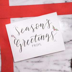 Elegant Holiday Bundle: Custom Watercolor Hand Lettered Christmas Card ...