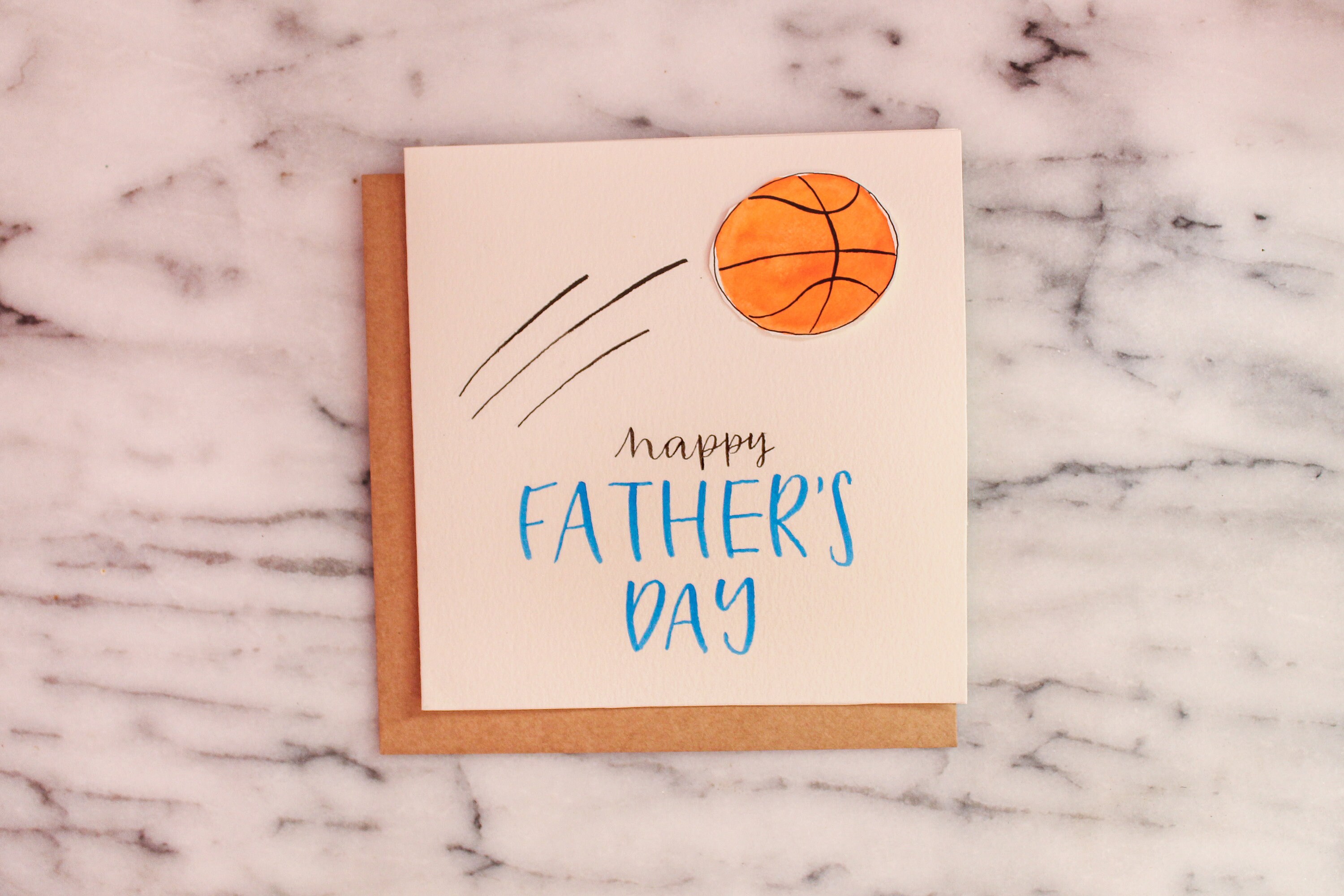 Custom Watercolor Hand Lettered Father's Day Card Sports Themed (soccer ...