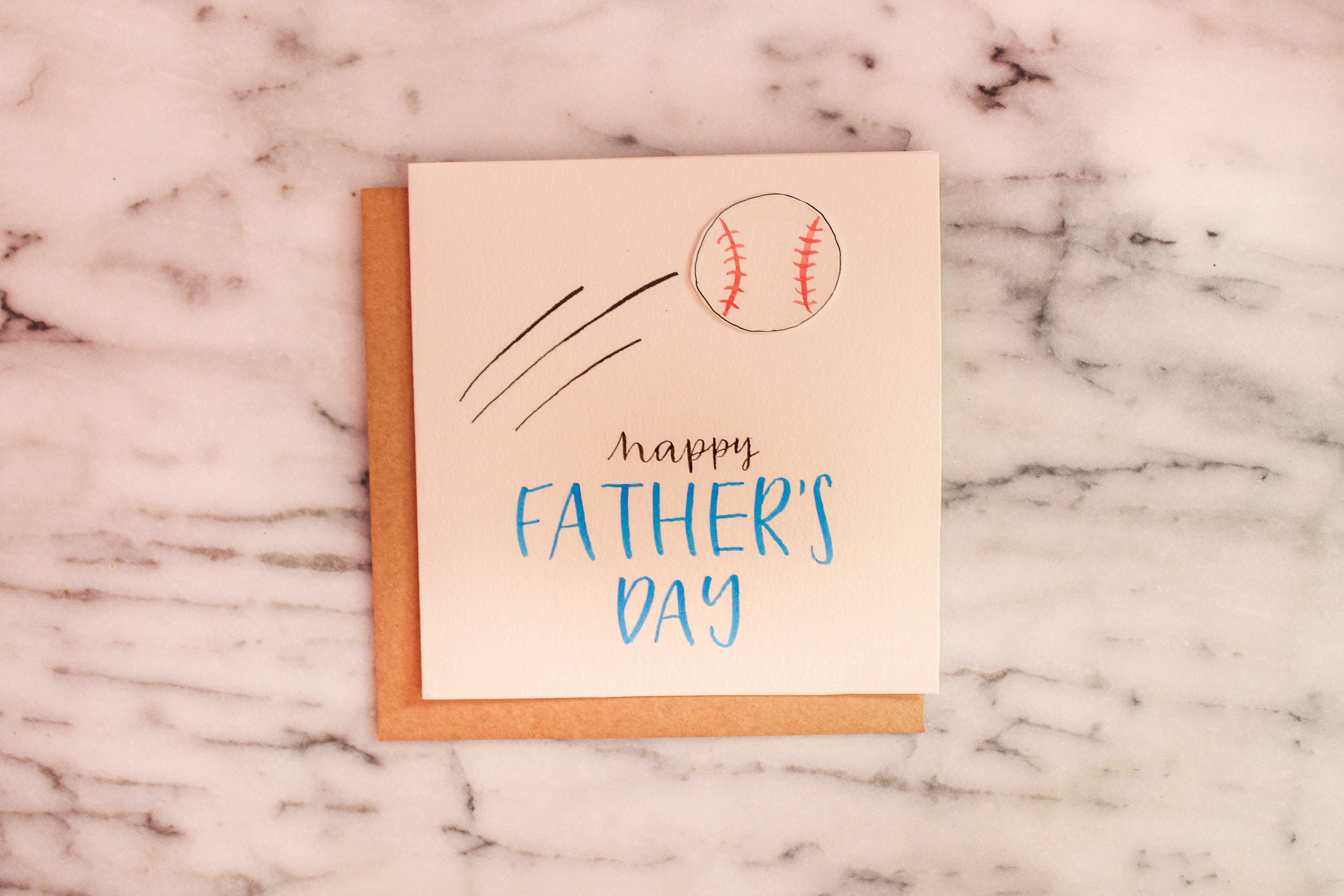 Custom Watercolor Hand Lettered Father's Day Card Sports Themed (soccer ...