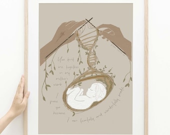 Knitted Me in My Mother's Womb, DIGITAL PRINT!, Psalm 139, Pregnancy ...