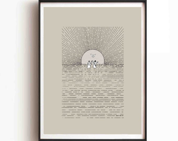 Baptism of Jesus Christ and St. John Poster Baptized Holy Bible Print ...