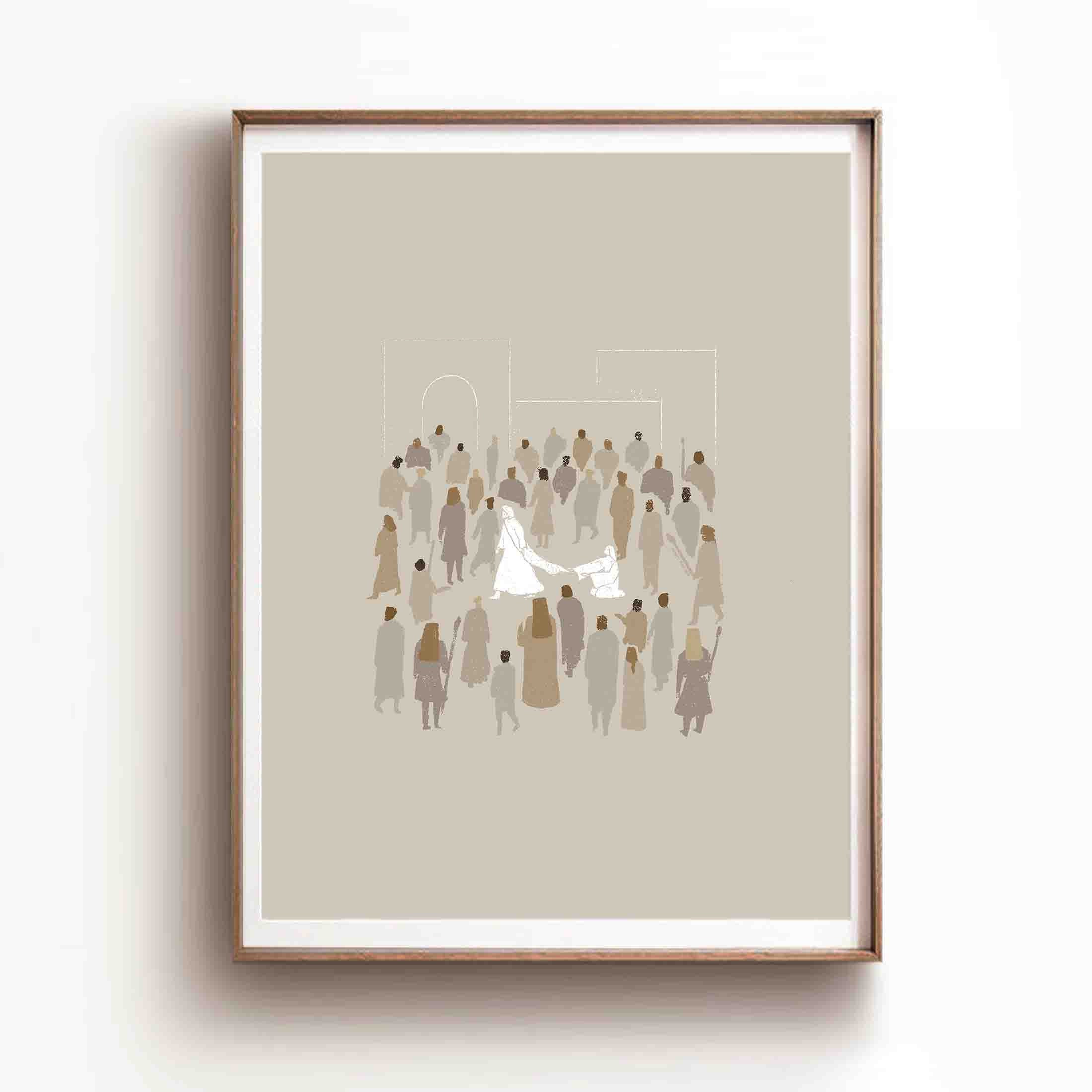Woman Touches Jesus DIGITAL DOWNLOAD, Jesus Healing Bible Art, God ...