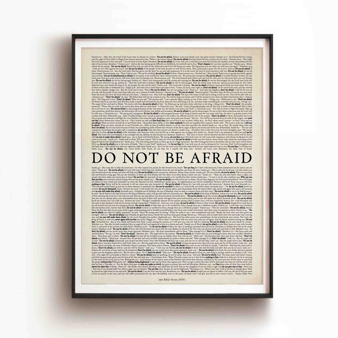 Do Not Be Afraid Bible Verses on Fear DIGITAL DOWNLOAD Christian Wall ...