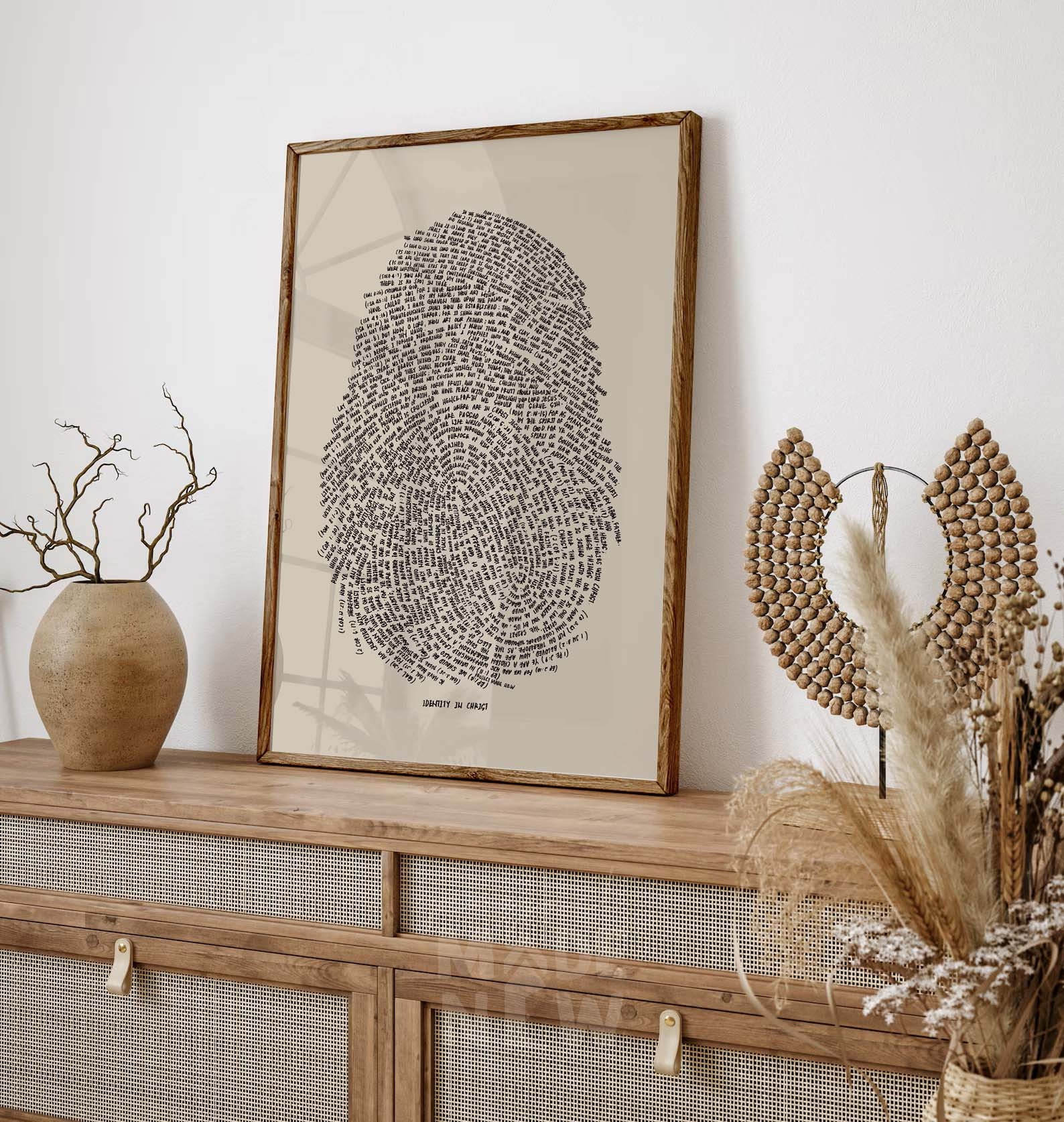 Identity in Christ Thumbprint FRAMED PRINT, Modern Christian Wall Art ...