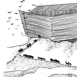 Noah's Ark DIGITAL DOWNLOAD, Jesus Bible Printable Wall Art, Modern ...