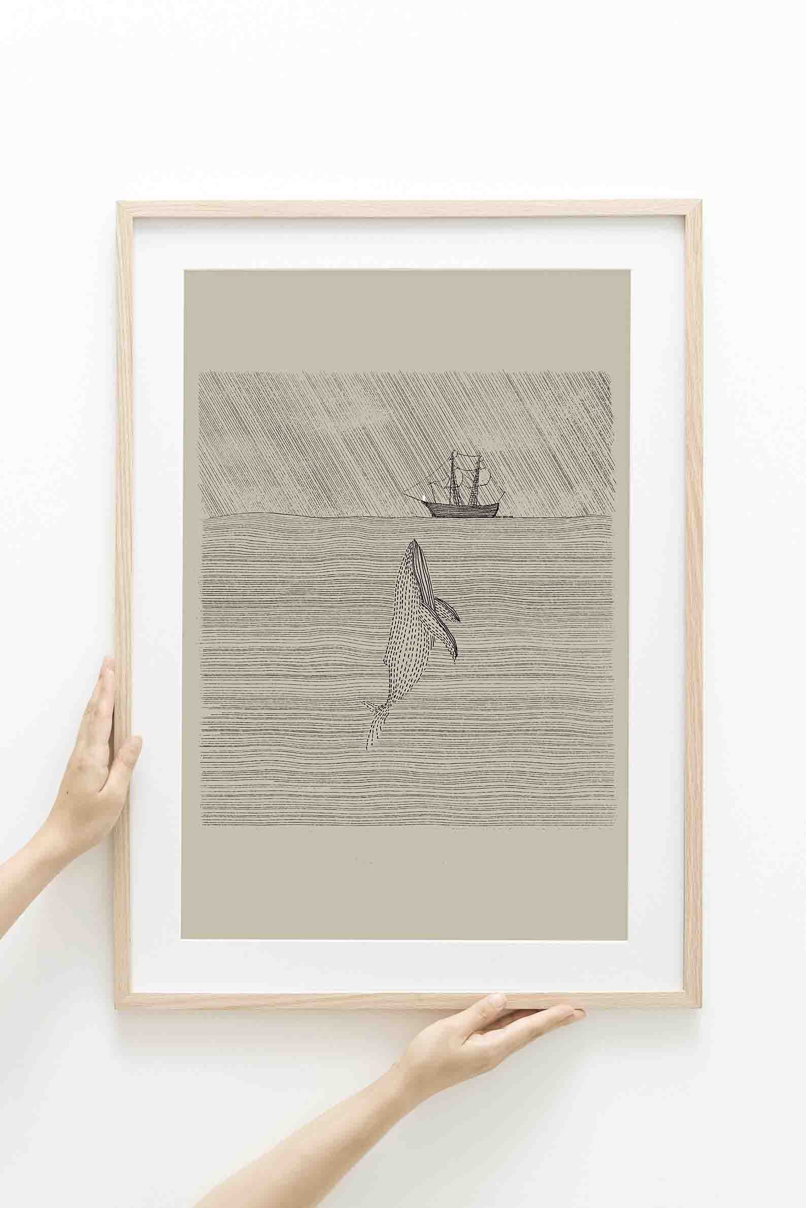 Jonah and the Whale DIGITAL DOWNLOAD Bible Art Print Big Fish Modern ...