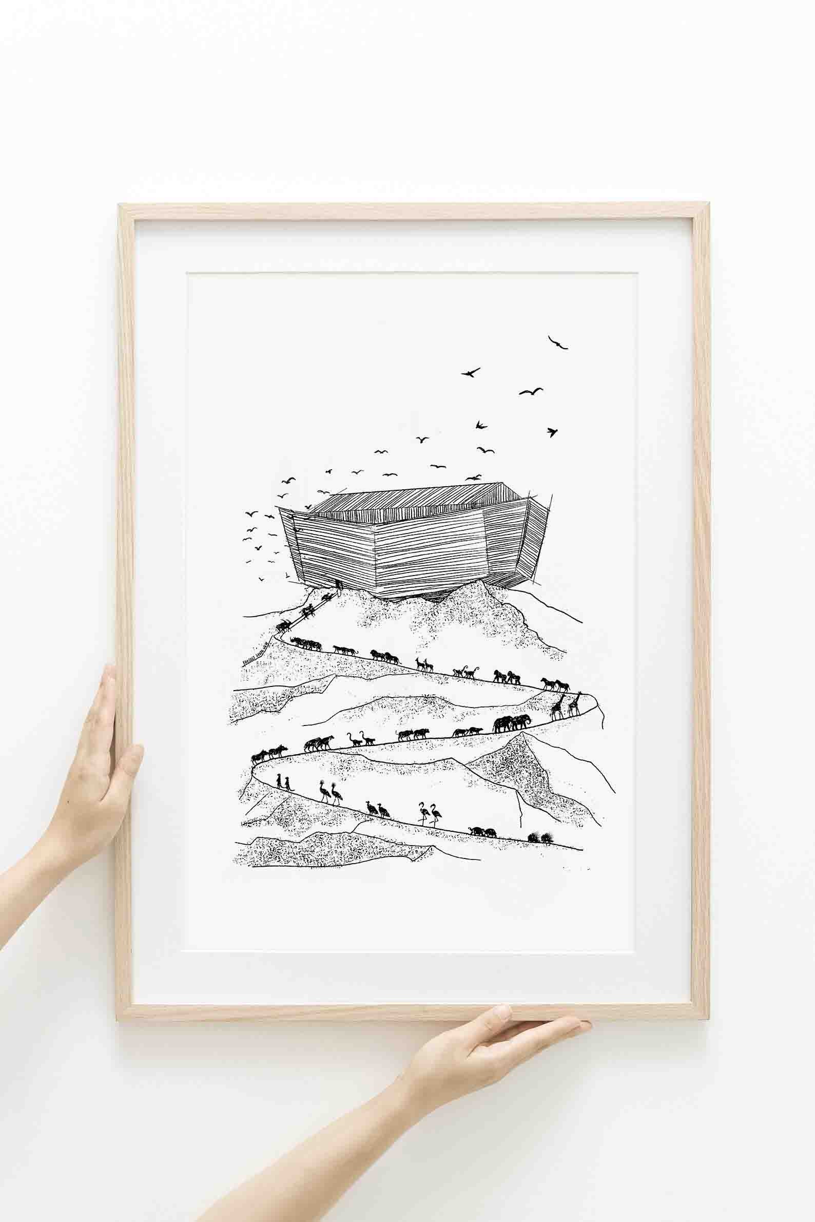 Noah's Ark DIGITAL DOWNLOAD Jesus Bible Printable Wall - Etsy