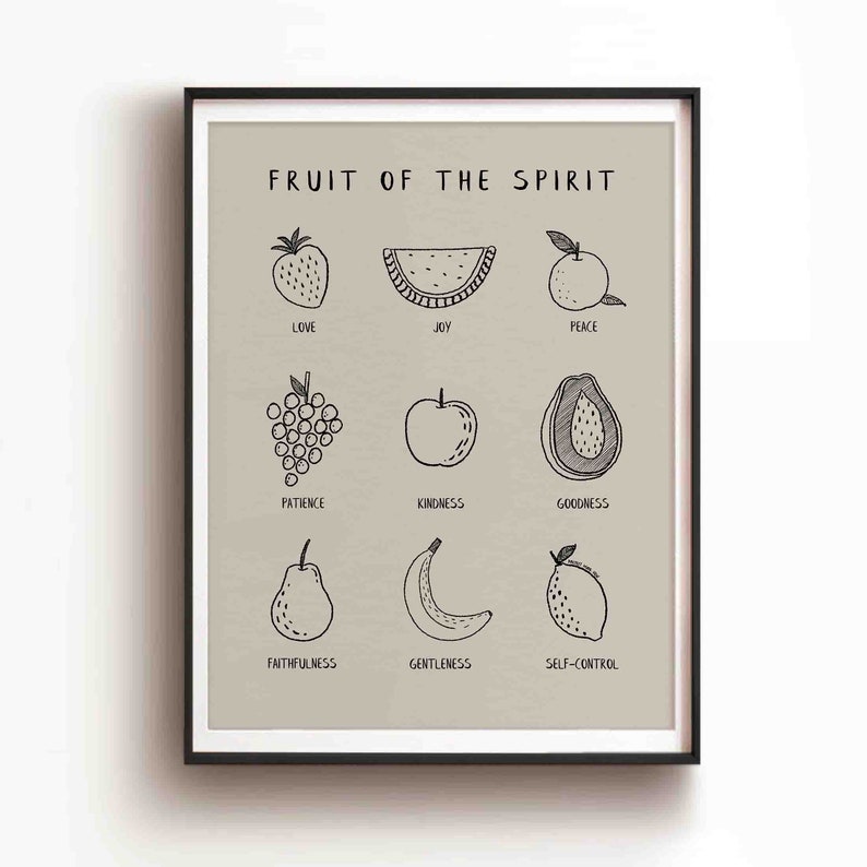 Fruit of the Spirit DIGITAL DOWNLOAD, Love Joy Peace, Christian Bible ...