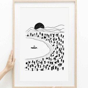 Jesus Teaching From Boat DIGITAL DOWNLOAD, Christian Bible Art, Modern ...