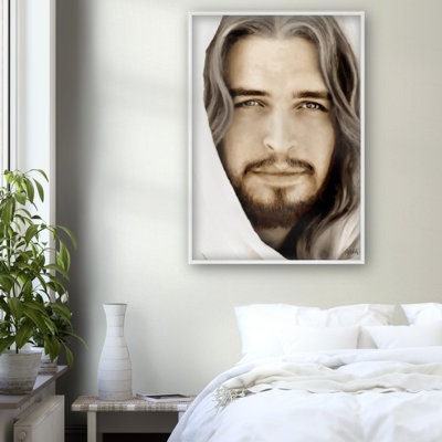 Jesus Christ Wooden Frame COLORED Portrait Print Jesus - Etsy