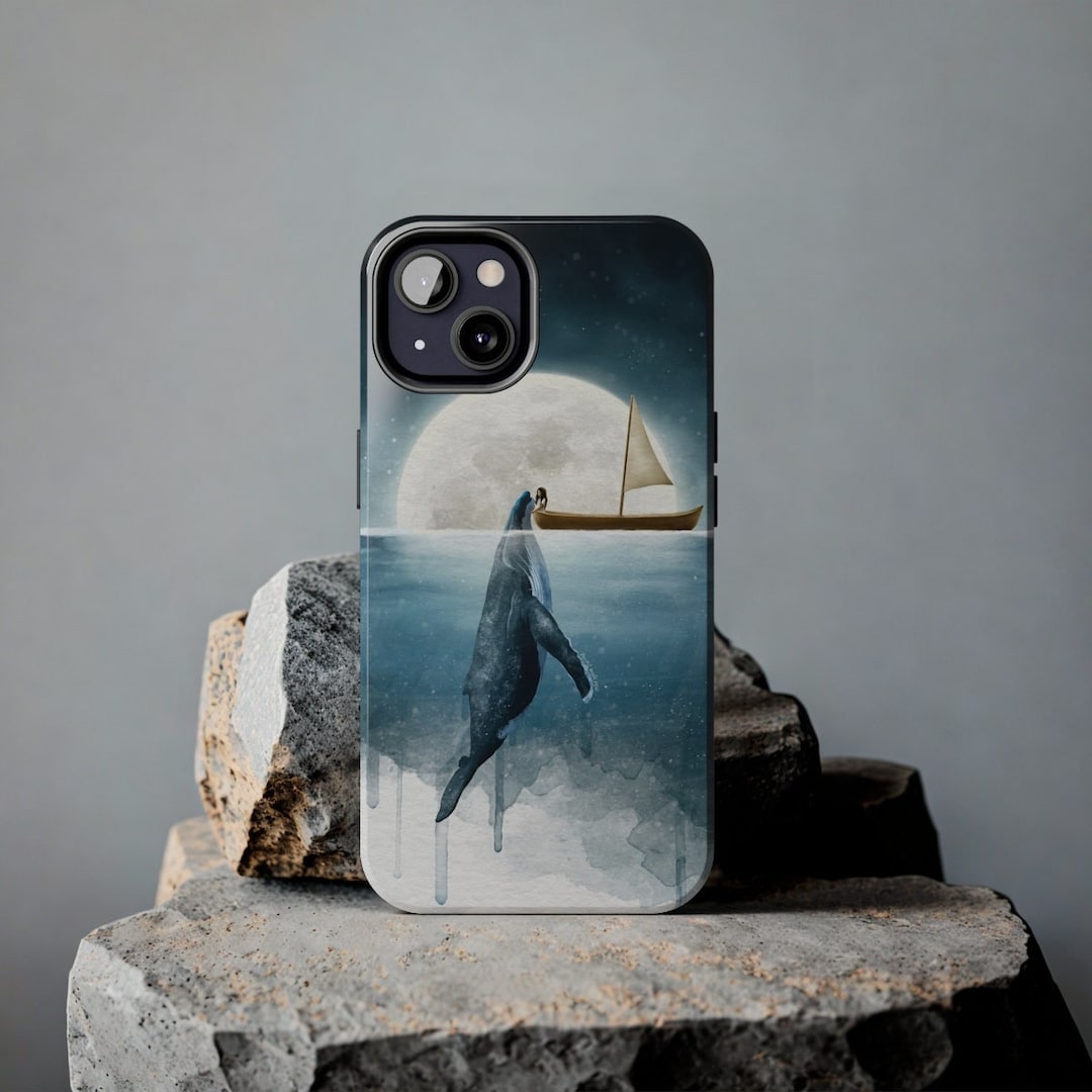 Buy Whale Tough Phone Case, Hard iPhone Case, Whale and Boat and Girl ...