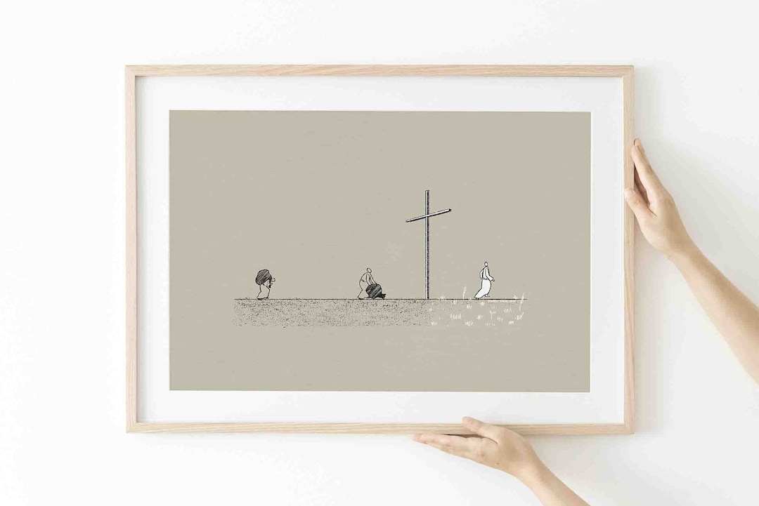 At the Cross DIGITAL DOWNLOAD, Lay It Down Bible Art Modern Christian ...