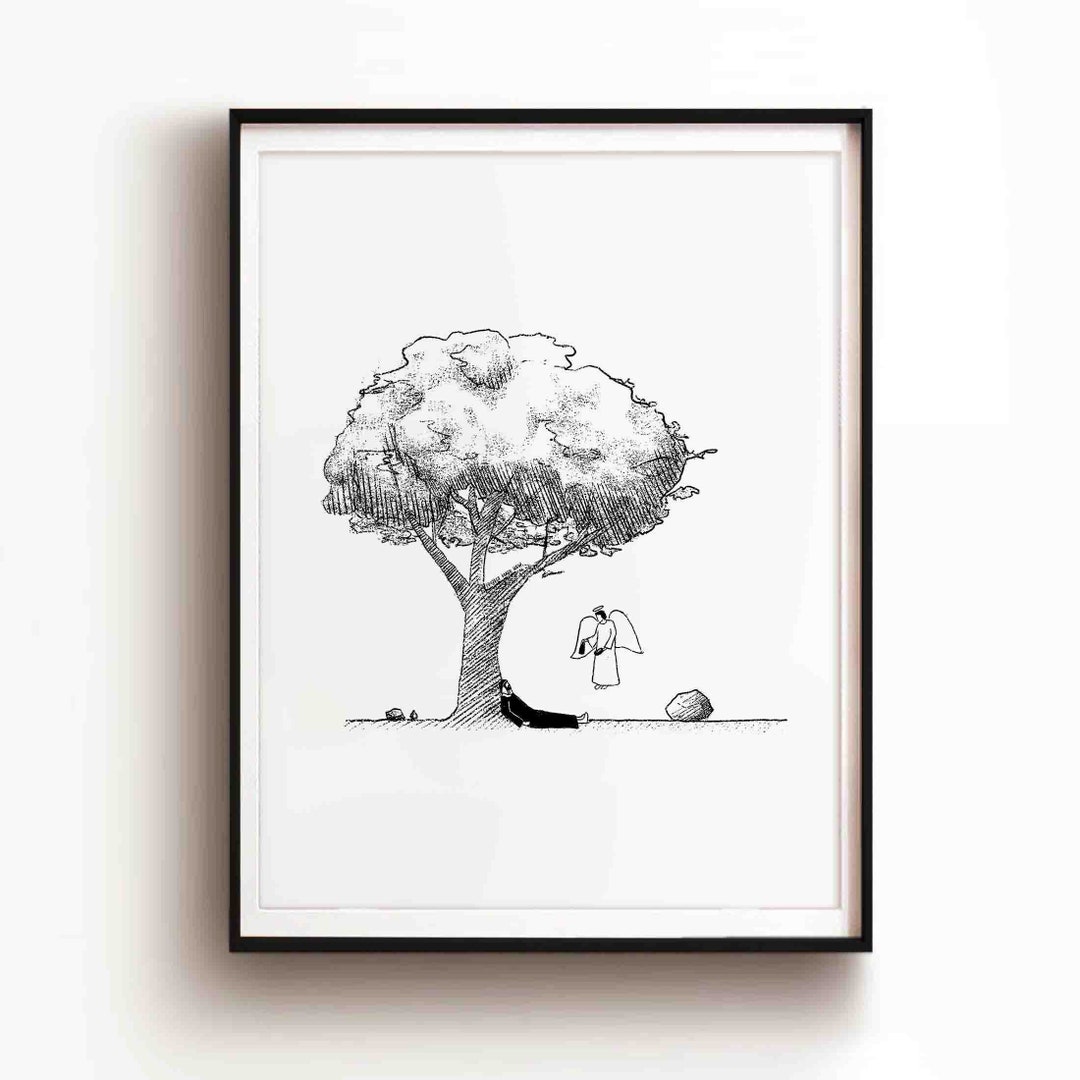 Elijah Under the Juniper Tree DIGITAL DOWNLOAD, Bible Sketches ...