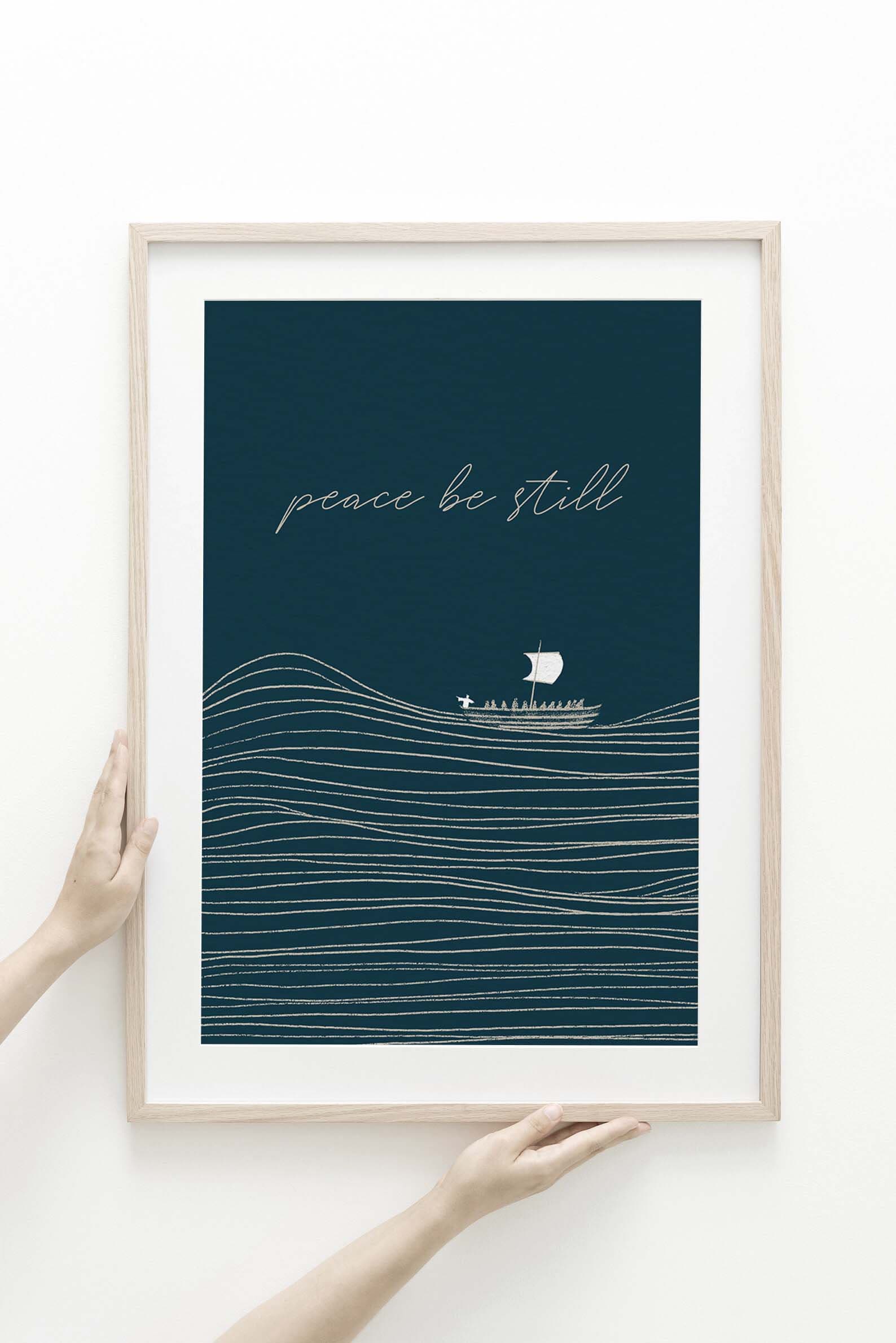 Peace Be Still DIGITAL DOWNLOAD, Jesus Bible Art, Be Still & Know ...