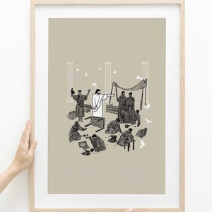 Jesus Flipping Table DIGITAL DOWNLOAD, Jesus at the Temple Christian ...