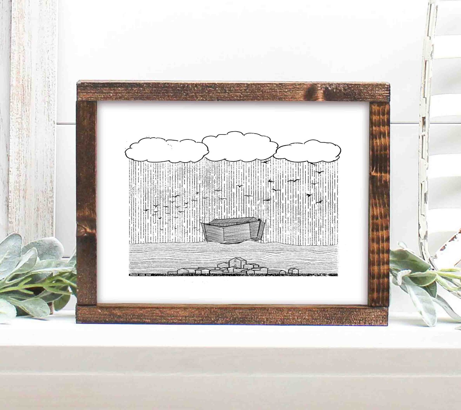 Noah's Ark and the Flood DIGITAL DOWNLOAD, Bible Printable Wall Art ...