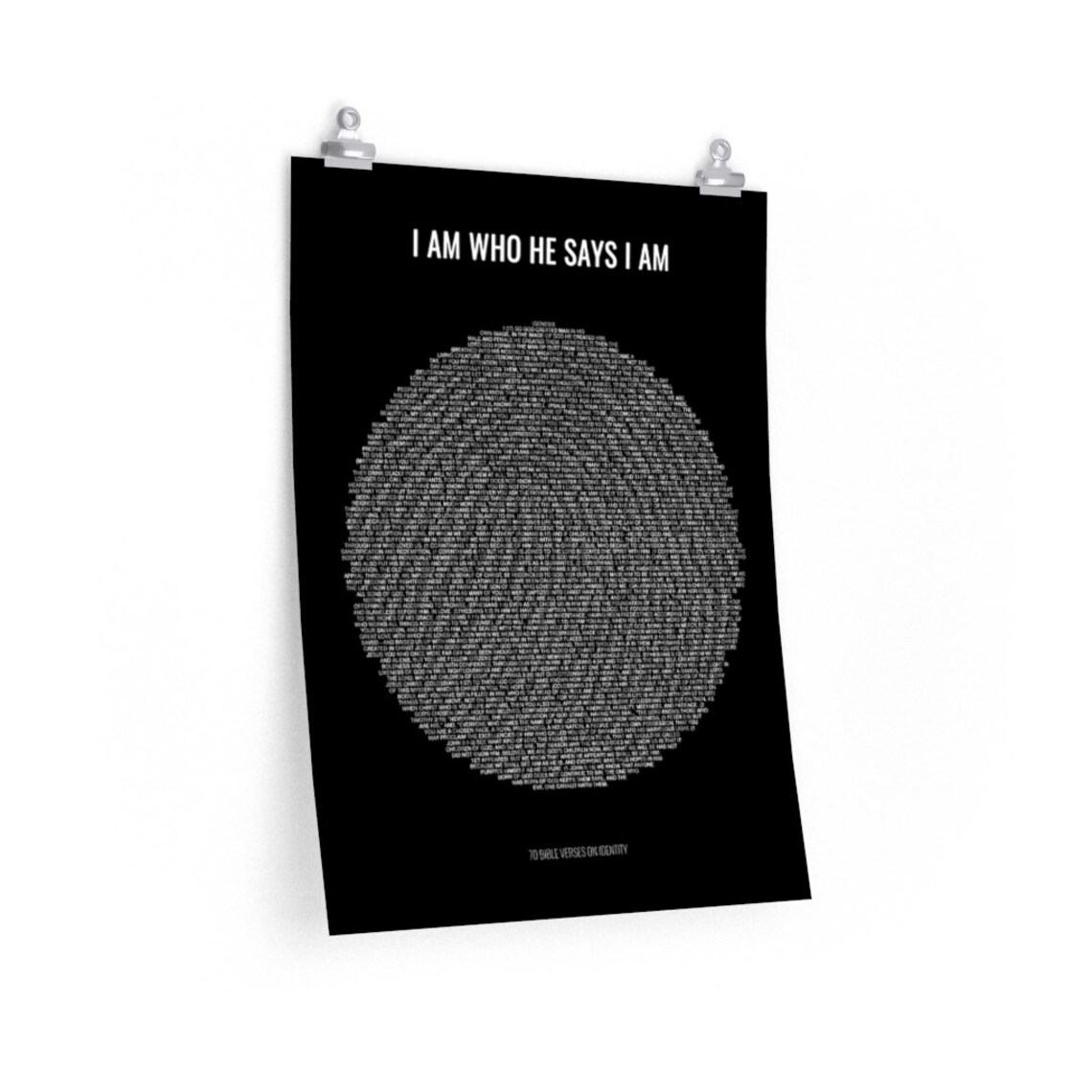 Christian Thumbprint Art Print, Bible Verses on Identity, Bible ...