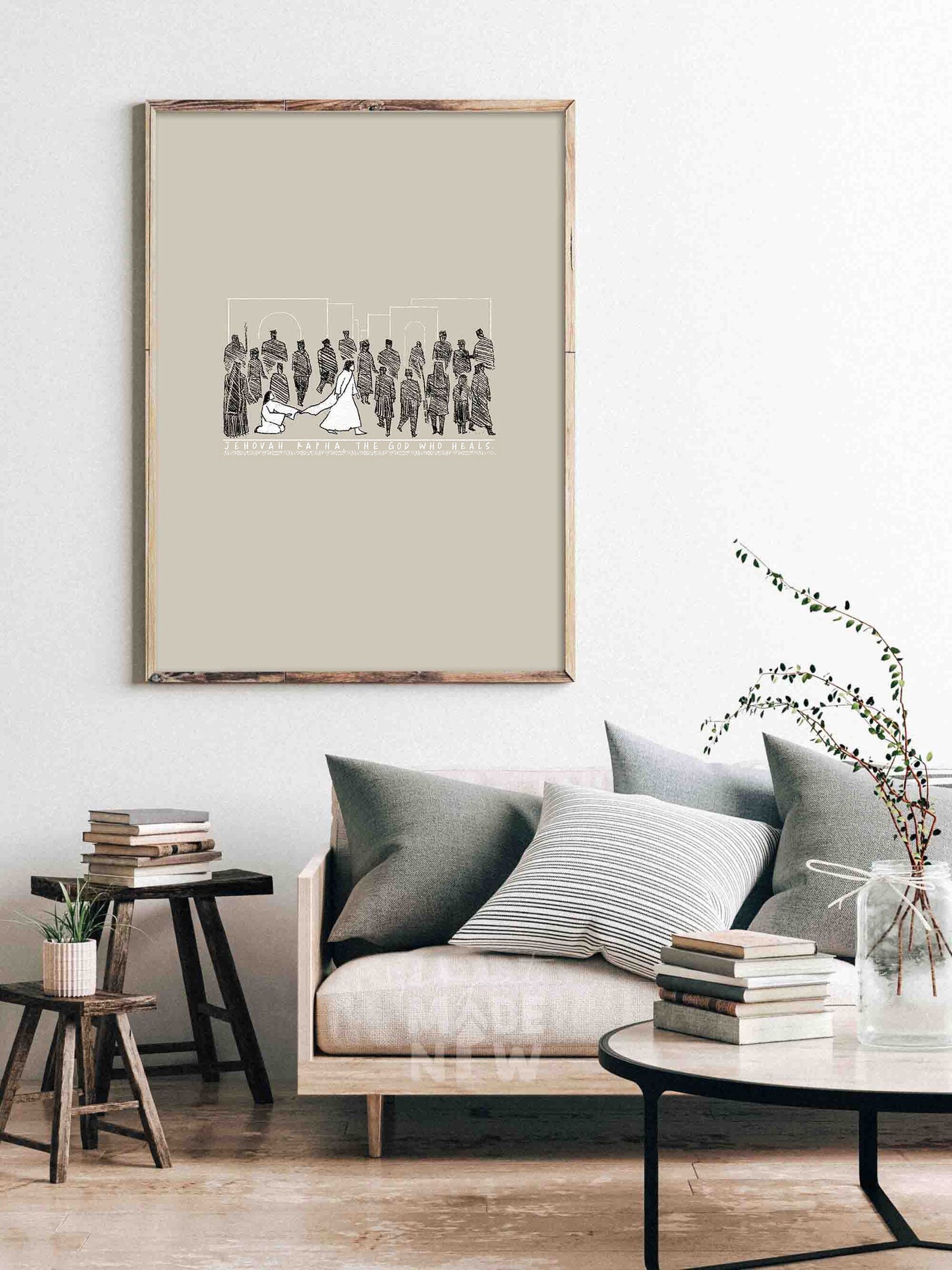 Jehovah Rapha DIGITAL DOWNLOAD, Woman Touches Jesus Healing Bible Art ...