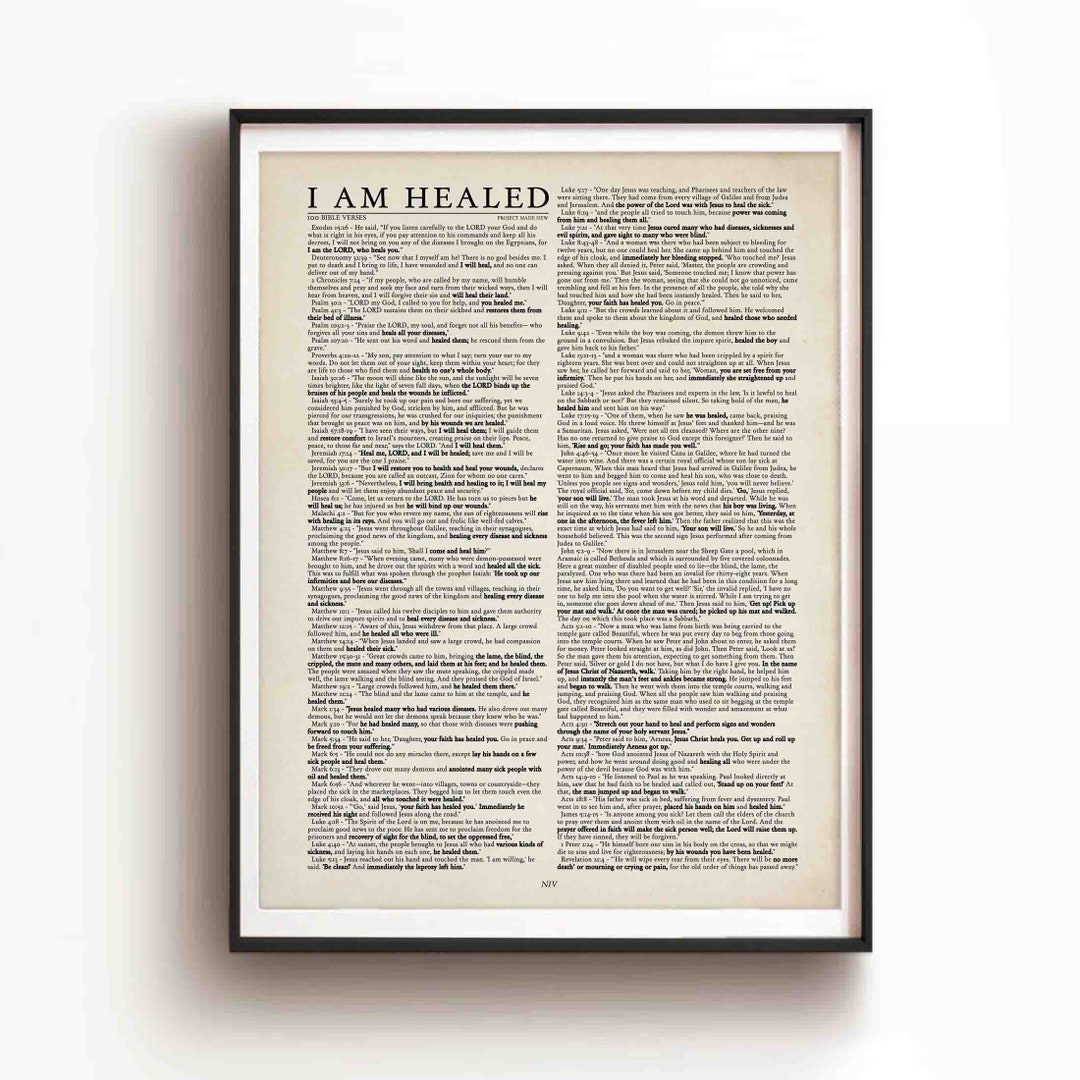 I Am Healed 100 Bible Verses on Healing DIGITAL DOWNLOAD, Christian ...