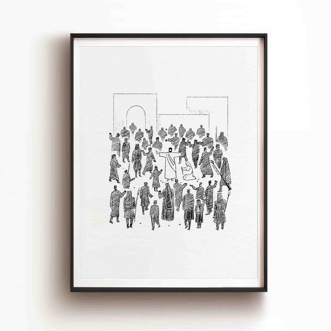 Cast the First Stone DIGITAL DOWNLOAD, Jesus Saves a Sinful Woman Bible ...