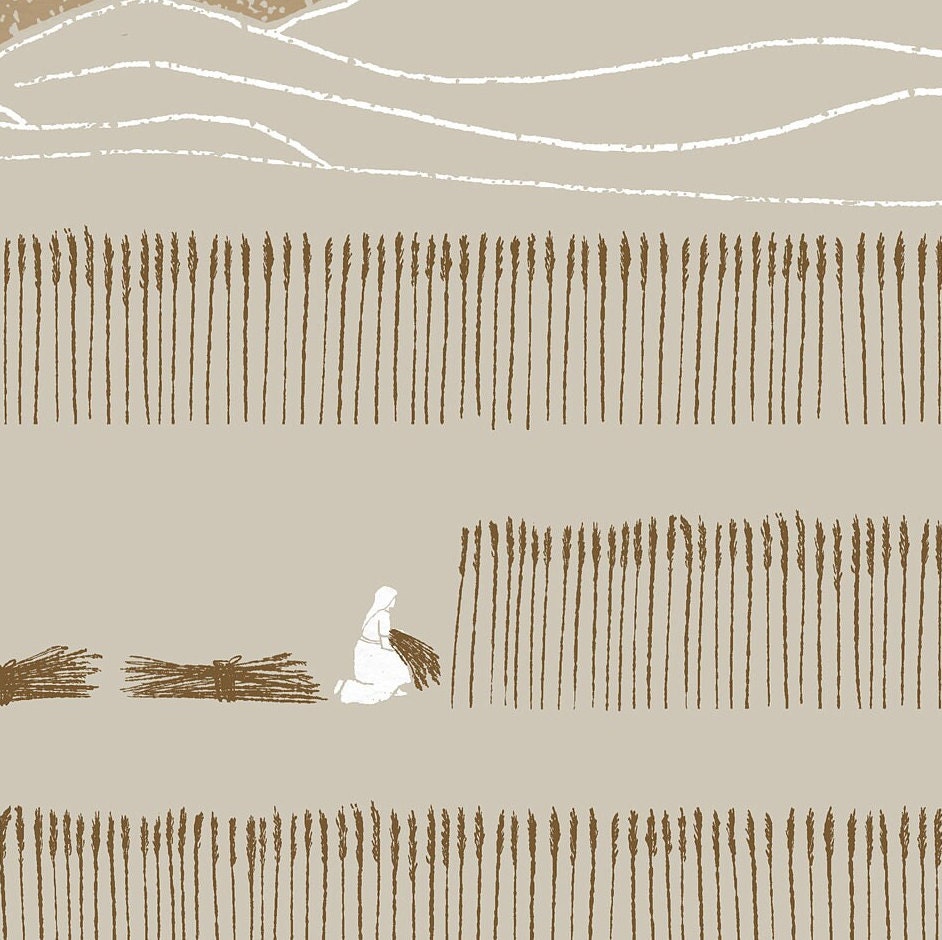 Ruth and Boaz DIGITAL DOWNLOAD, Ruth Gleaning Bible Art, Christian ...