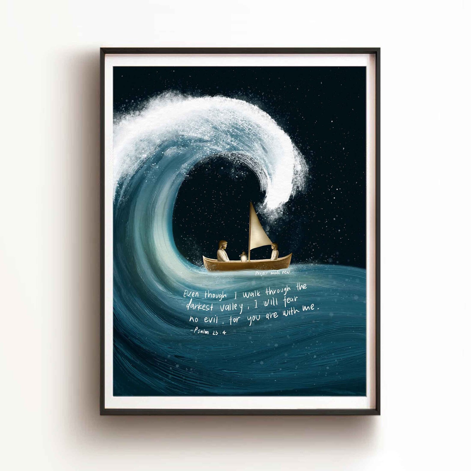 Ride With Jesus Psalm 23:4 on Boat Print Bible Verse - Etsy