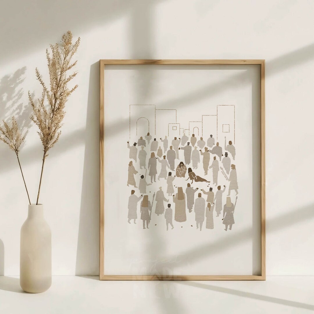 Jesus Writing in the Sand DIGITAL DOWNLOAD, Christian Modern Bible Art ...