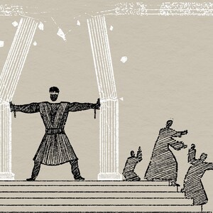 Samson and the Pillars DIGITAL DOWNLOAD, Christian Bible Art, Modern ...