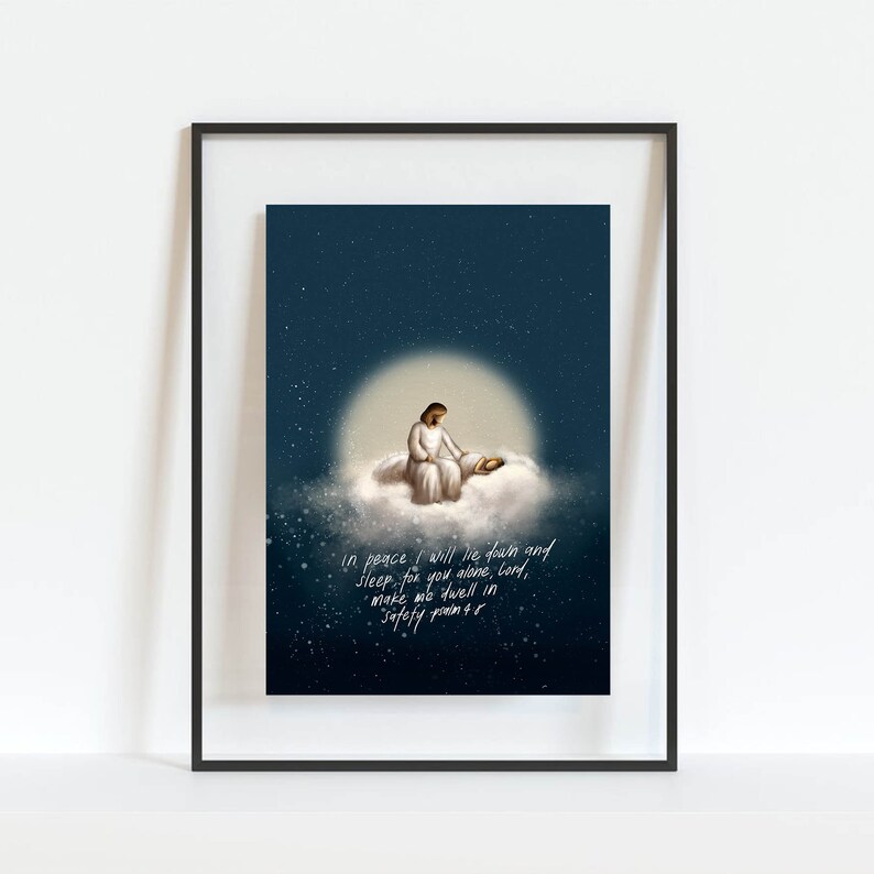 Christian DIGITAL DOWNLOAD PRINTABLE, Jesus Sleep Painting Art, Bible ...