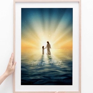 Christian DIGITAL DOWNLOAD PRINTABLE, Jesus Horizon Painting Art, Bible ...
