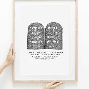 Ten Commandments DIGITAL DOWNLOAD, Jesus Commandment Bible Sketches ...