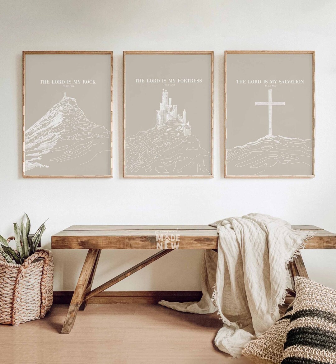 The LORD is My Rock DIGITAL DOWNLOAD, Set of 3 Psalm 18:2 Christian ...