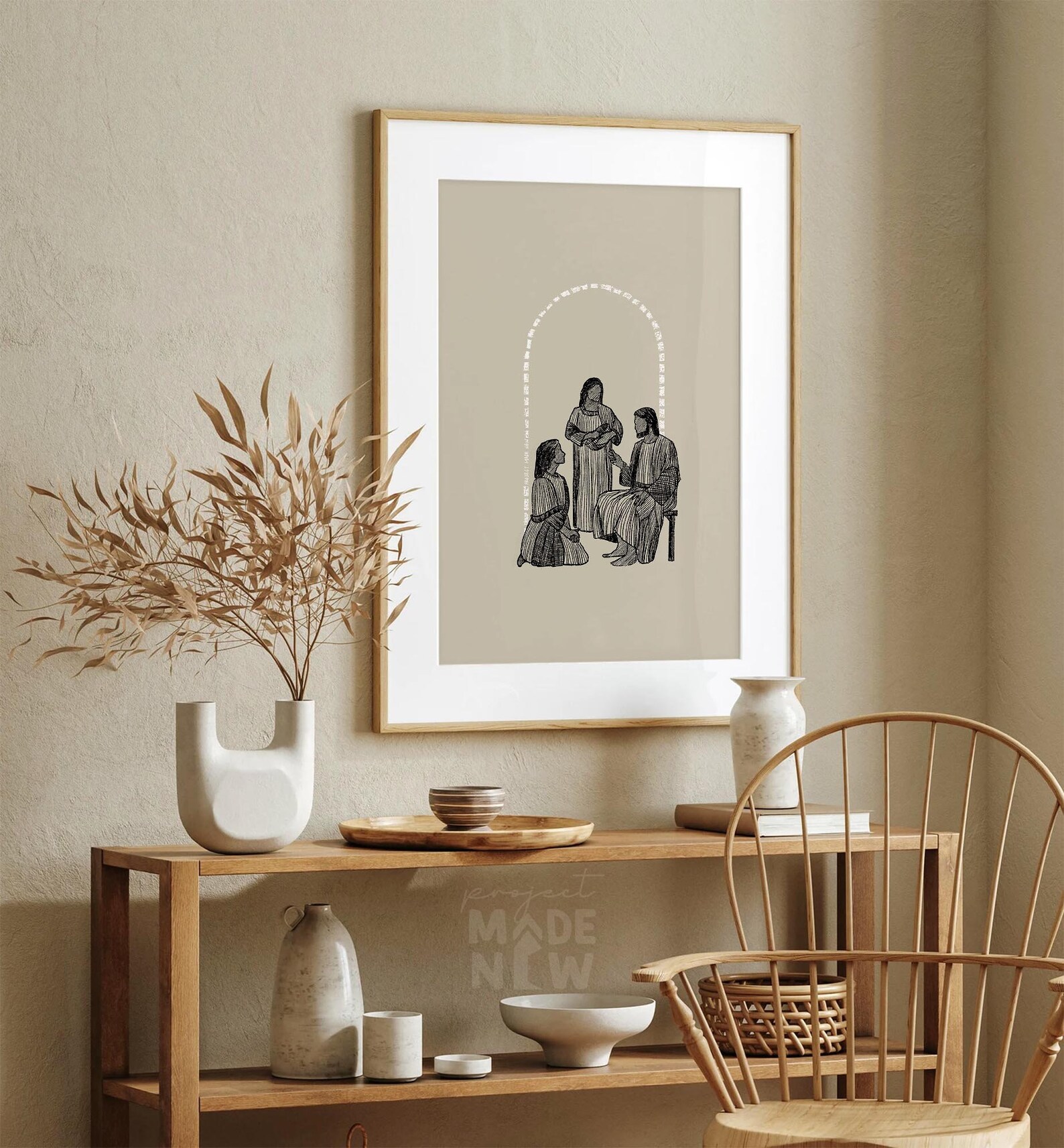 Mary and Martha DIGITAL DOWNLOAD, Jesus Art, Christian Modern Bible ...