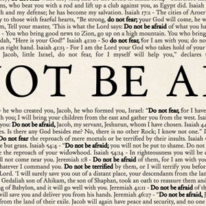 Do Not Be Afraid 104 Bible Verses on Fear, Christian Scripture Wall ...