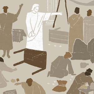 Jesus Flipping Table DIGITAL DOWNLOAD, Jesus at the Temple Christian ...