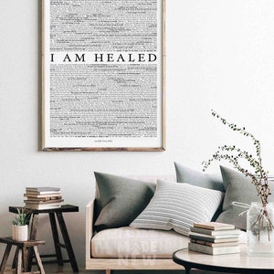 I Am Healed 100 Bible Verses on Healing Art, Christian Scripture Wall ...