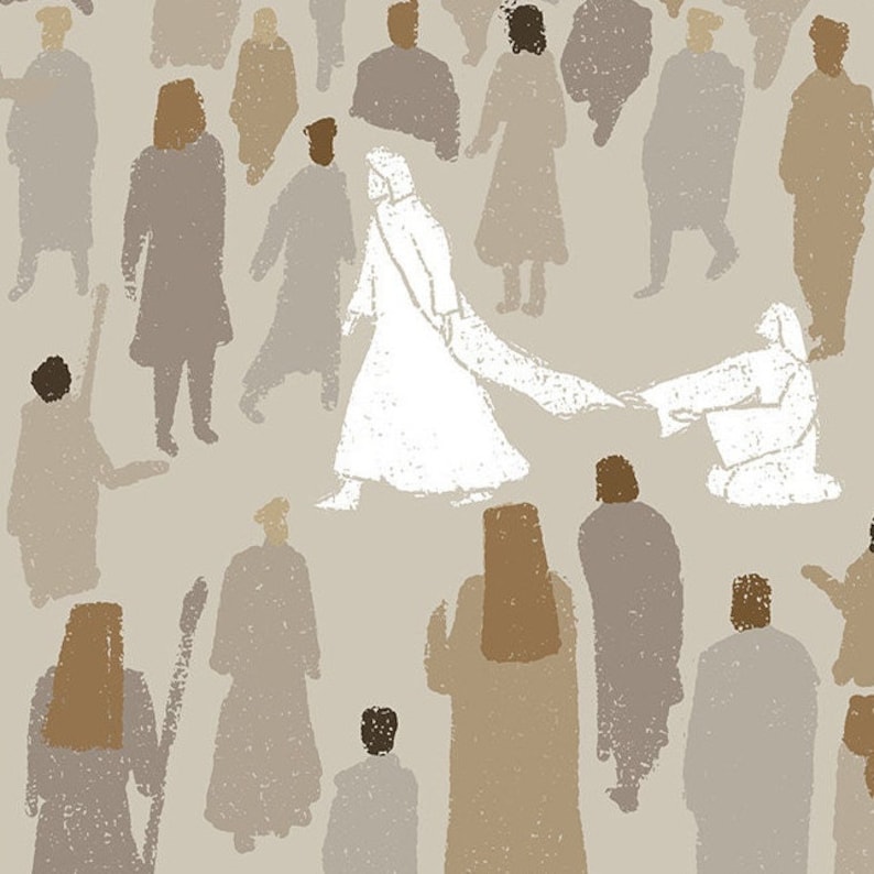 Woman Touches Jesus POSTER PRINT, Jesus Healing Bible Art God Heals ...